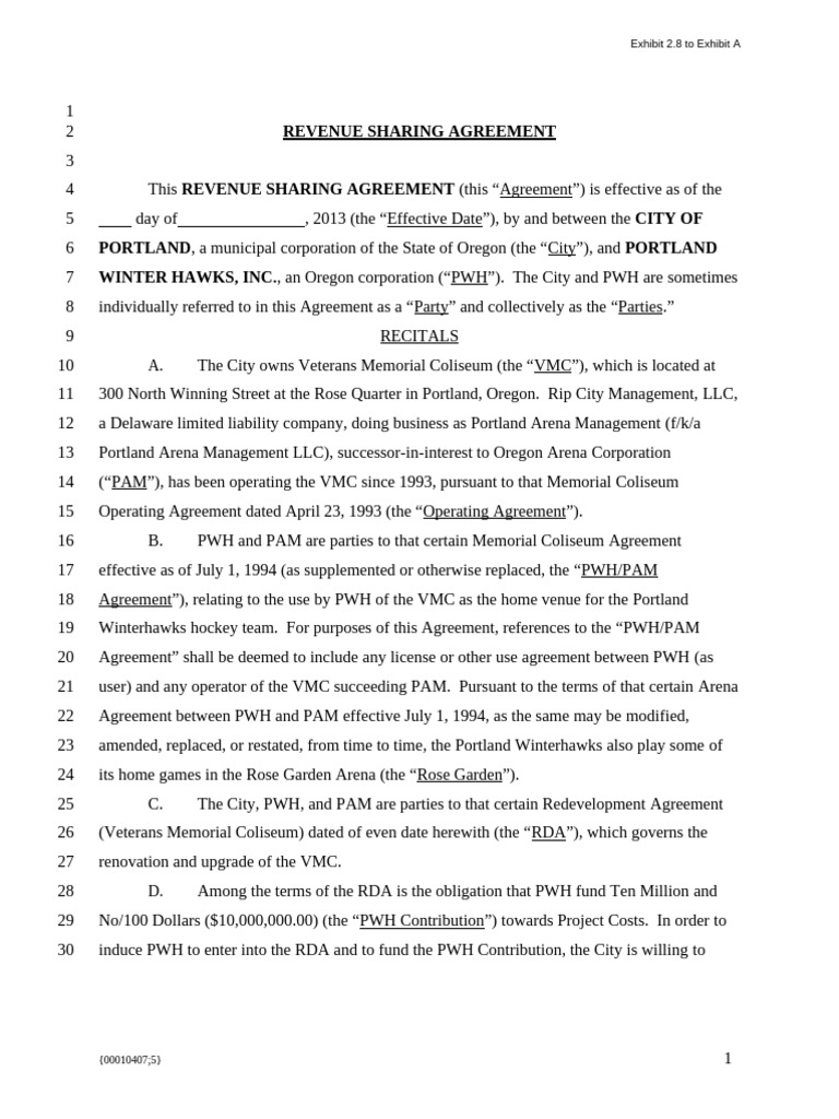 Profit Sharing Agreement Template1.4 | PDF | Grammatical Gender ...