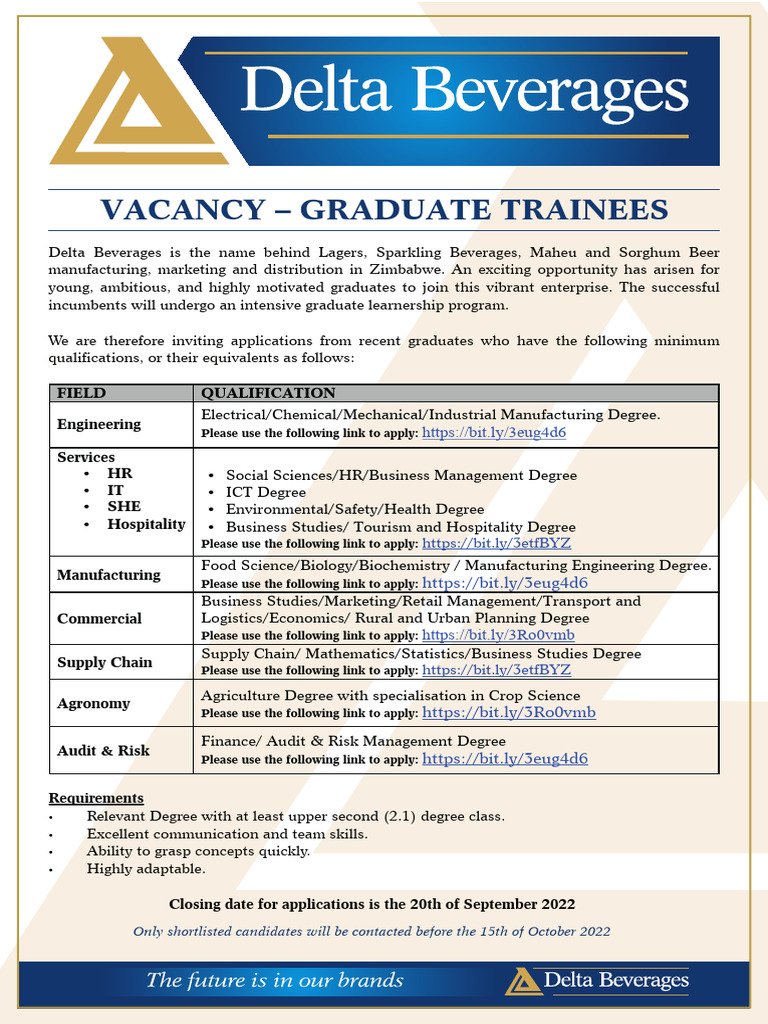 DELTA CORPORATE Vacancy Ad Graduate Trainees 27X5 1 | PDF