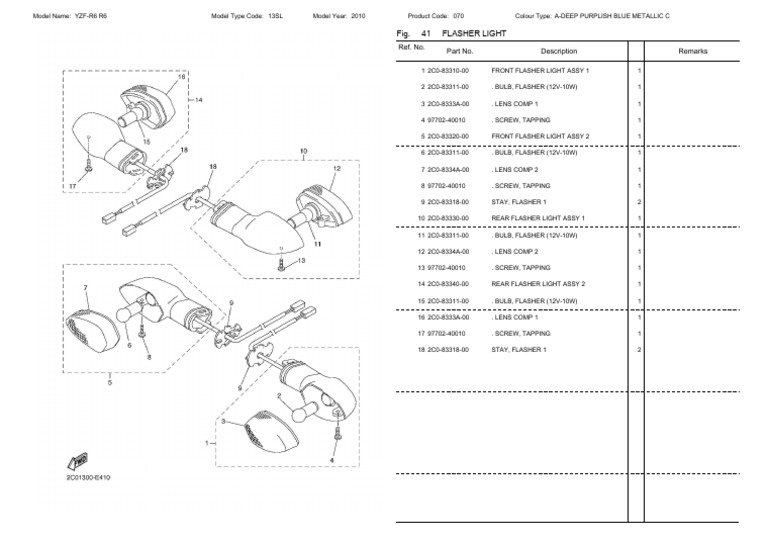 Yzf-R6 R6 Flasher Light | PDF | Motor Vehicle | Automotive Industry