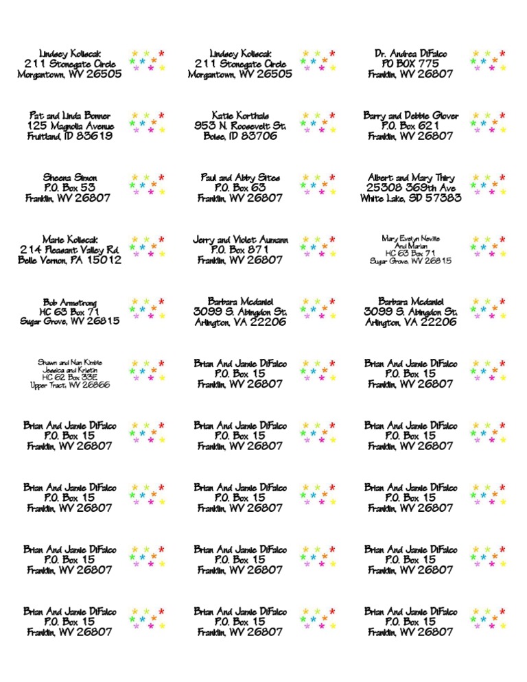 Labels Last Sheet | PDF | Sports & Recreation | Travel
