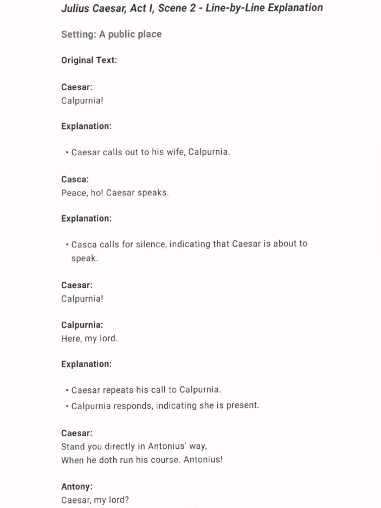 Julius Caesar Act 1 Scene 2 | PDF
