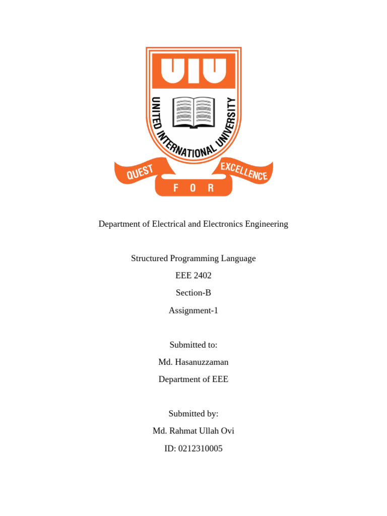 EEE 2402 Programming Assignment Solutions | PDF