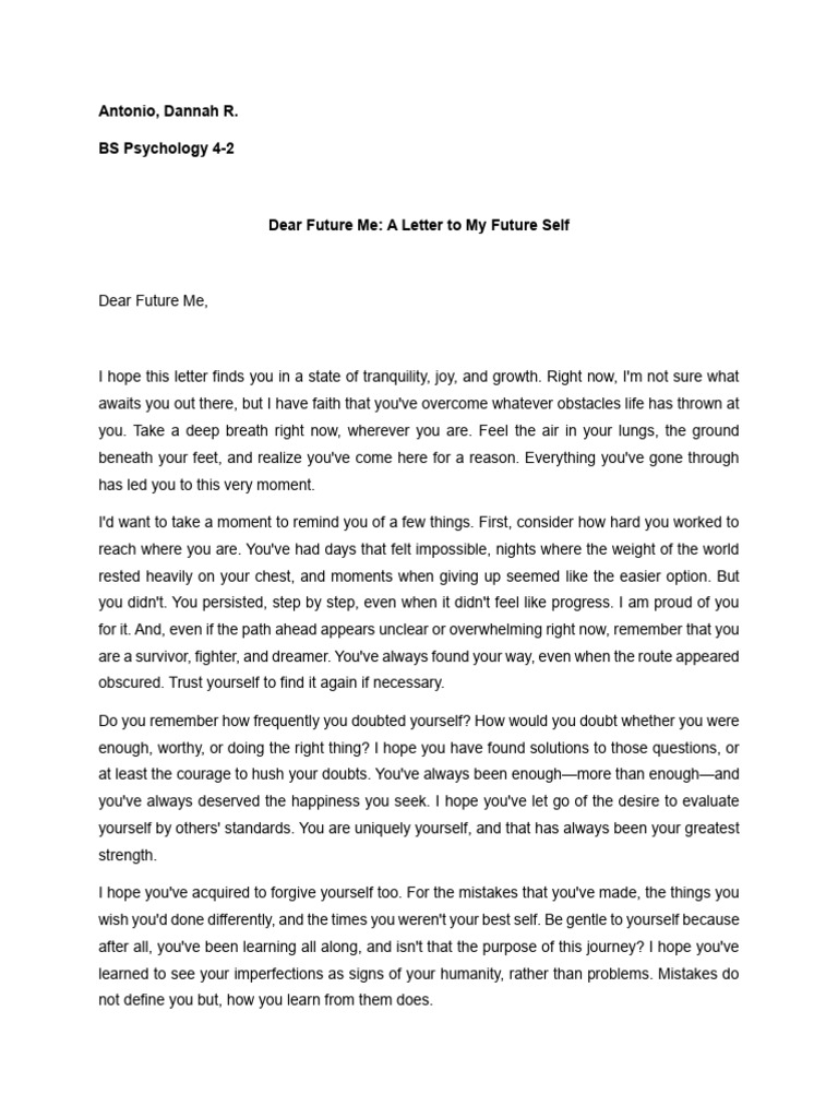 Antonio - A Letter To My Future Self | PDF