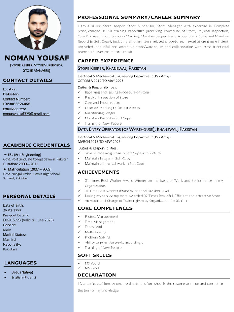 Noman Yousaf CV - 11 Jan 24 | PDF