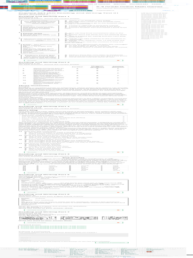 Practice KET (A2) Reading and Writing Test 01 With Answers - English ...