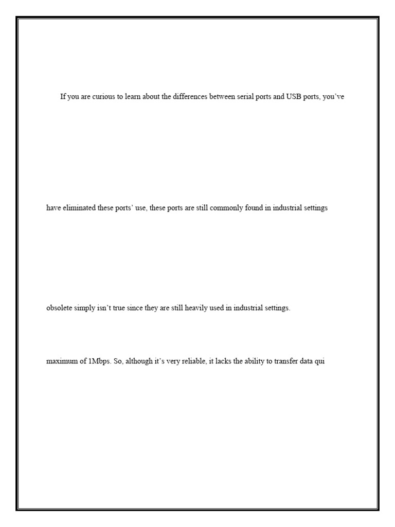 Serial vs USB Ports Explained | PDF | Usb | Information And ...