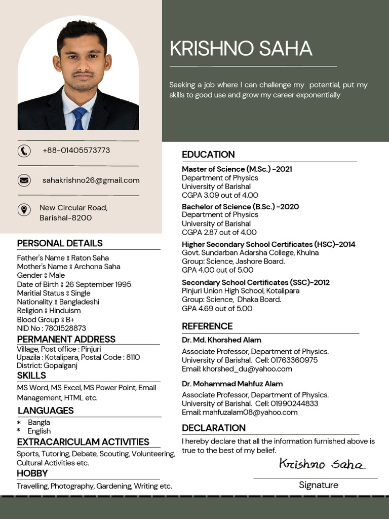 Dr. Mohammad Mahfuz Alam CV | PDF