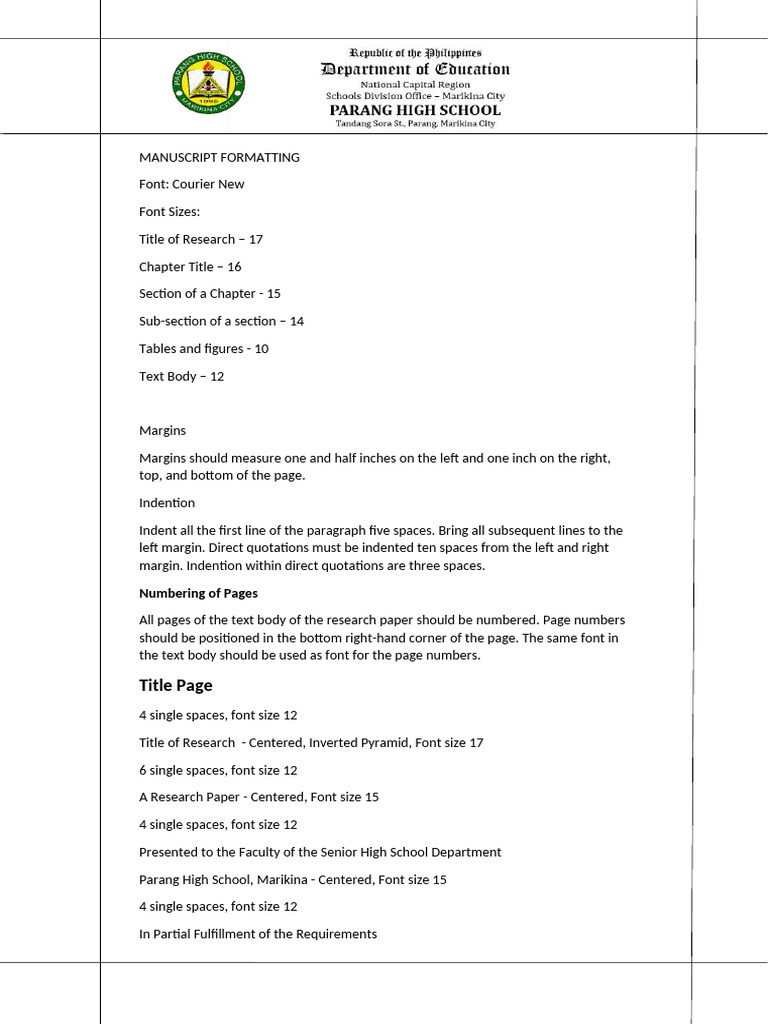 Book Manuscript Formatting Guide | PDF
