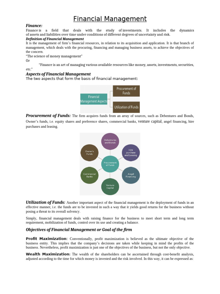 Financial Management CHAPTER ONE | PDF | Sole Proprietorship | Corporations