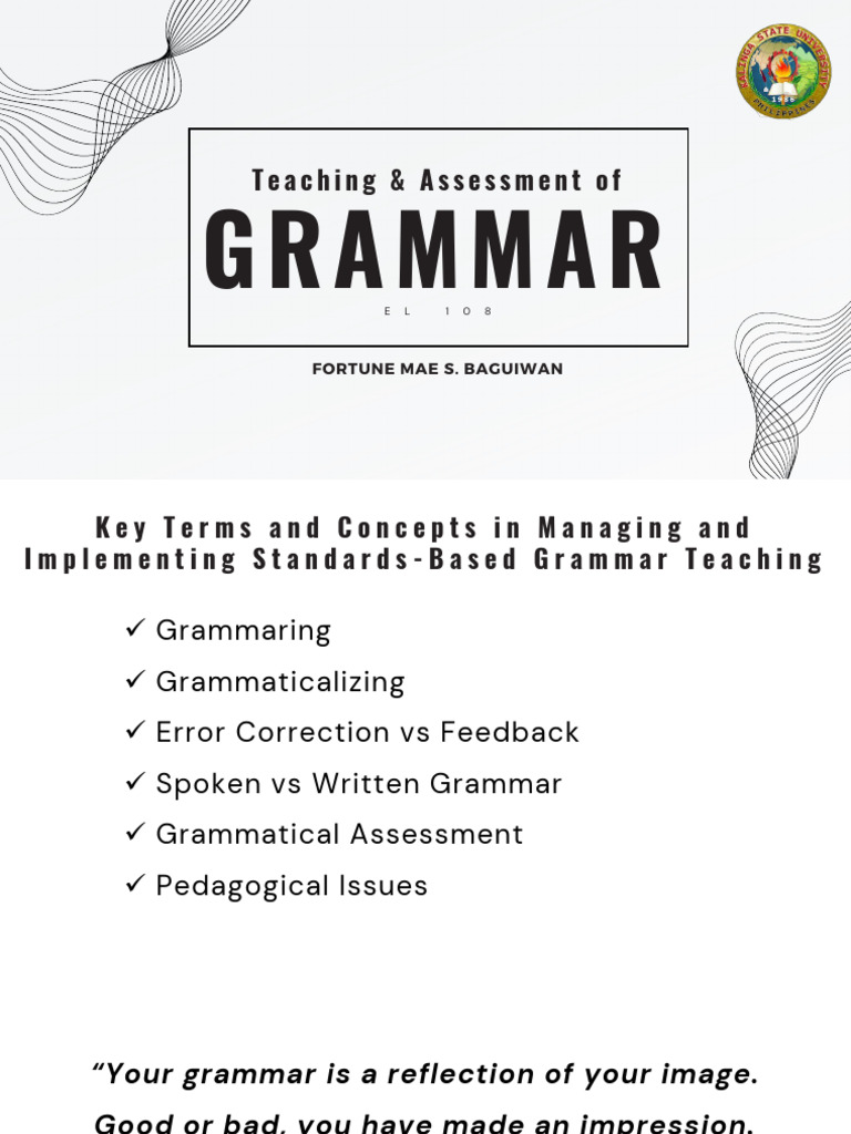 Standards-Based Grammar Teaching Guide | PDF | Grammar | English Language