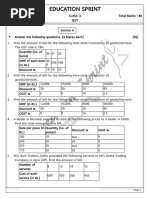Icse Class X Maths Practise Sheet 1 GST PDF | PDF | Financial Services ...