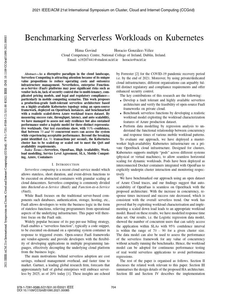 Benchmarking_Serverless_Workloads_on_Kubernetes | PDF | Cloud Computing ...