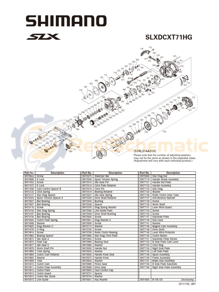 Eschematics Shimano SLX DC XT 71HG | PDF