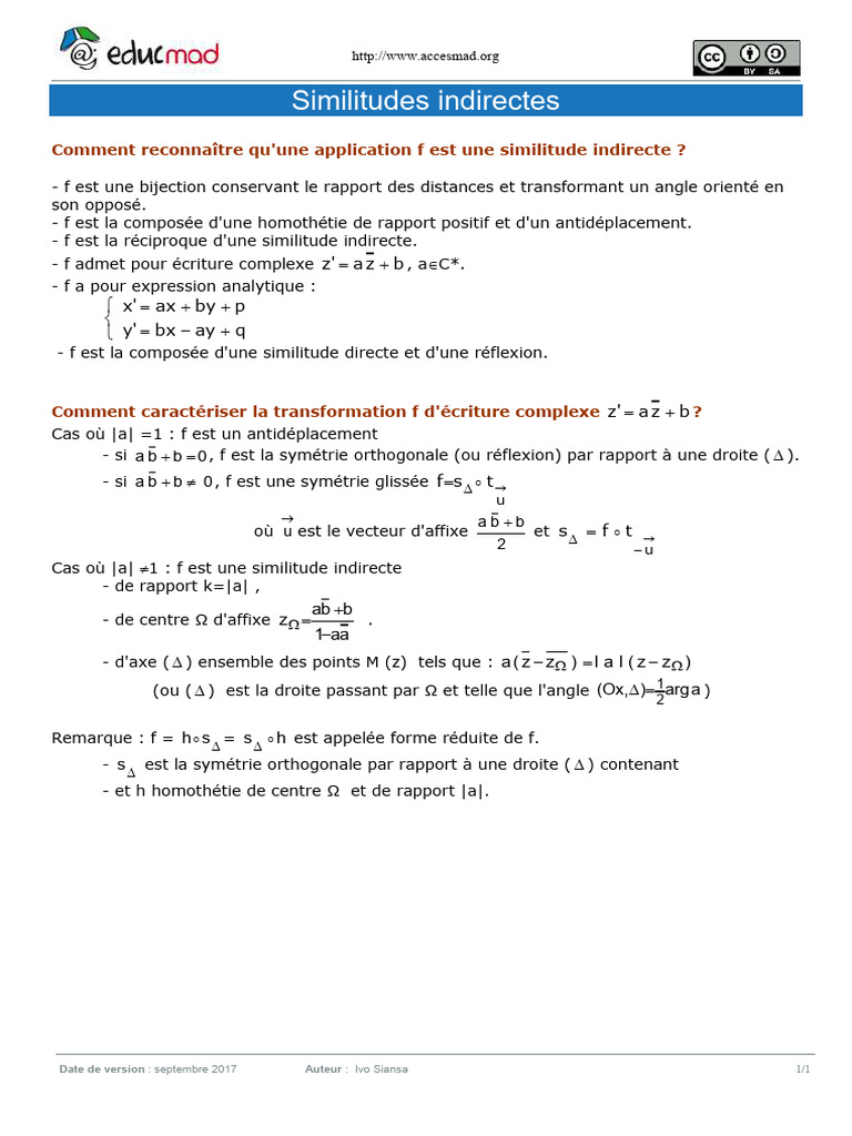 Similitude Indirecte Fiche | PDF