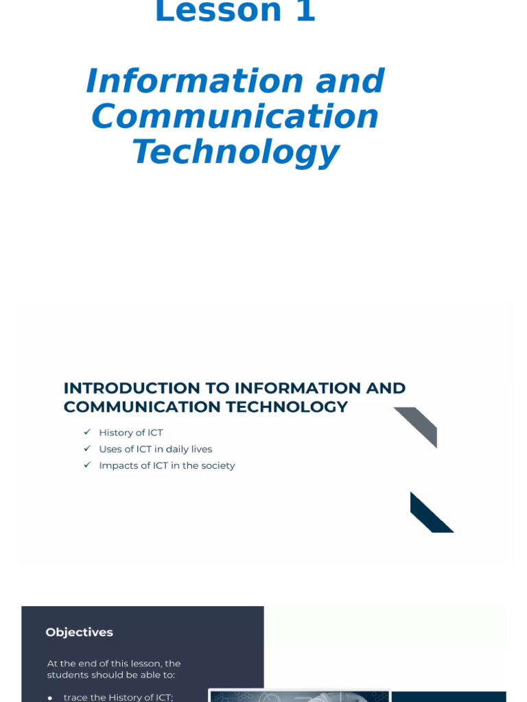 Chapter 1 Introduction To Information and Communication Technology (ICT) | PDF