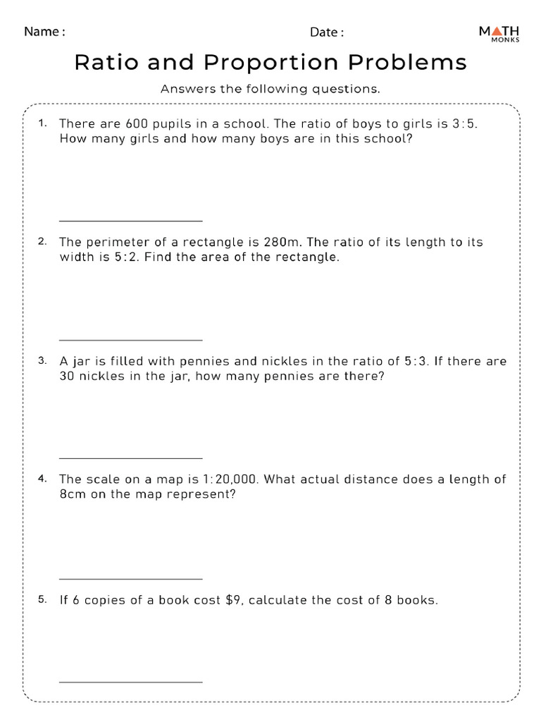 WP Contentuploads202309ratio and Proportion Worksheets Grade 9 PDF | PDF
