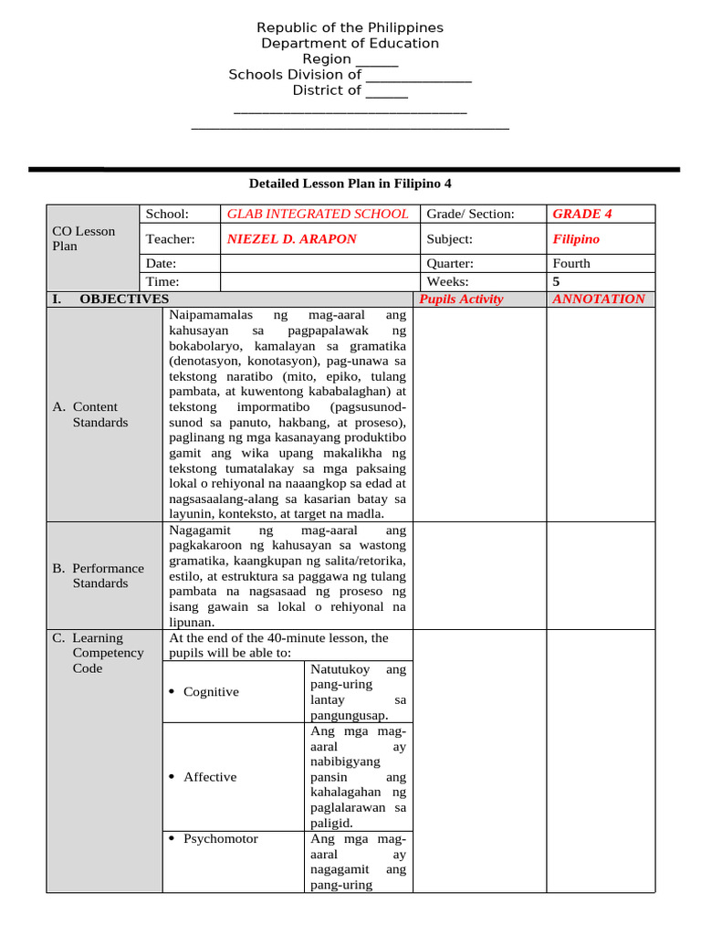 DLP - FIL4 Kaantasan NG Pang-Uri Lantay | PDF