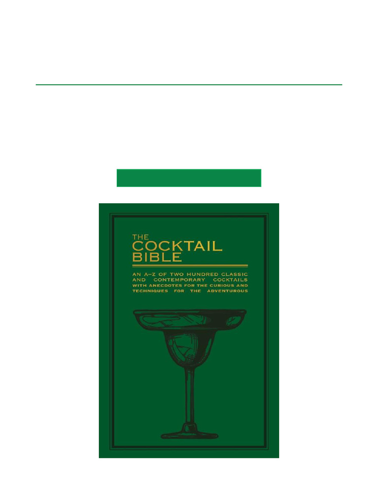 The Cocktail Bible: A-Z Recipes Guide | PDF