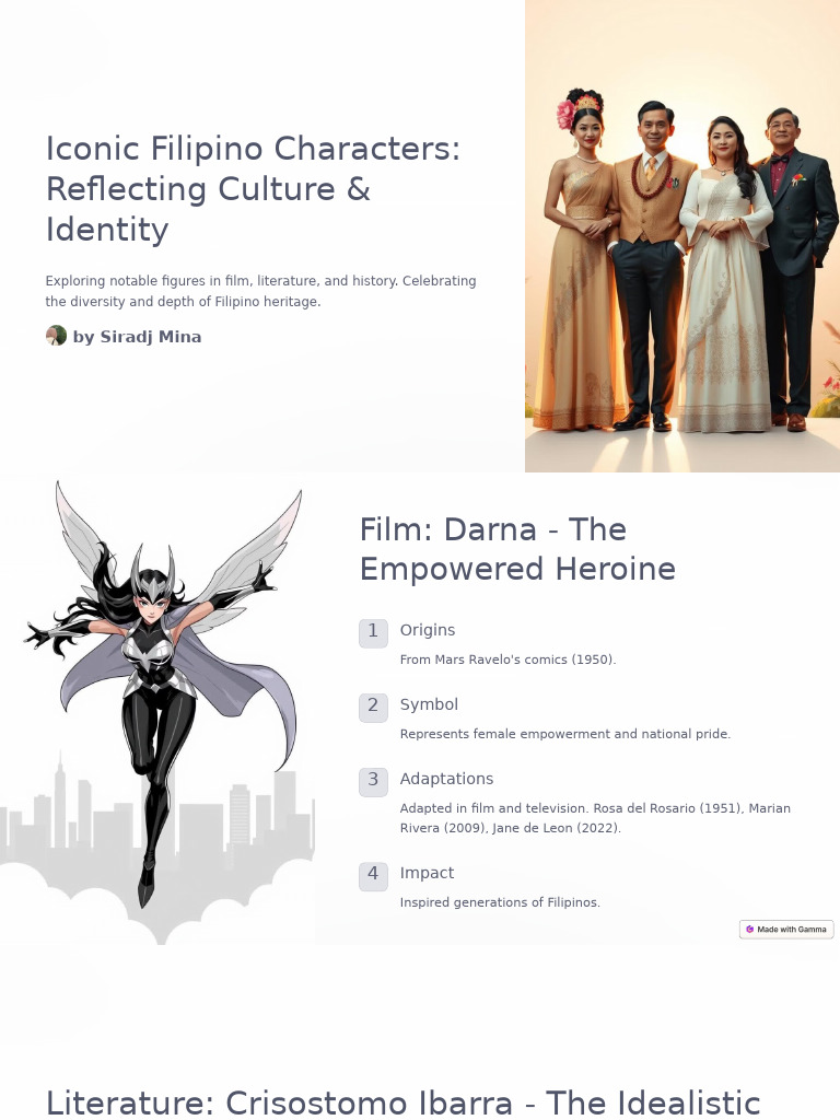 Iconic Filipino Characters Reflecting Culture and Identity | PDF