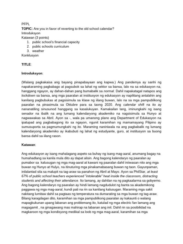 PFPL Position Paper | PDF