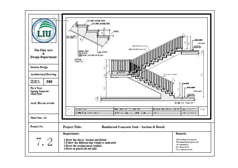 Reinforced Concrete Stair Detail | PDF