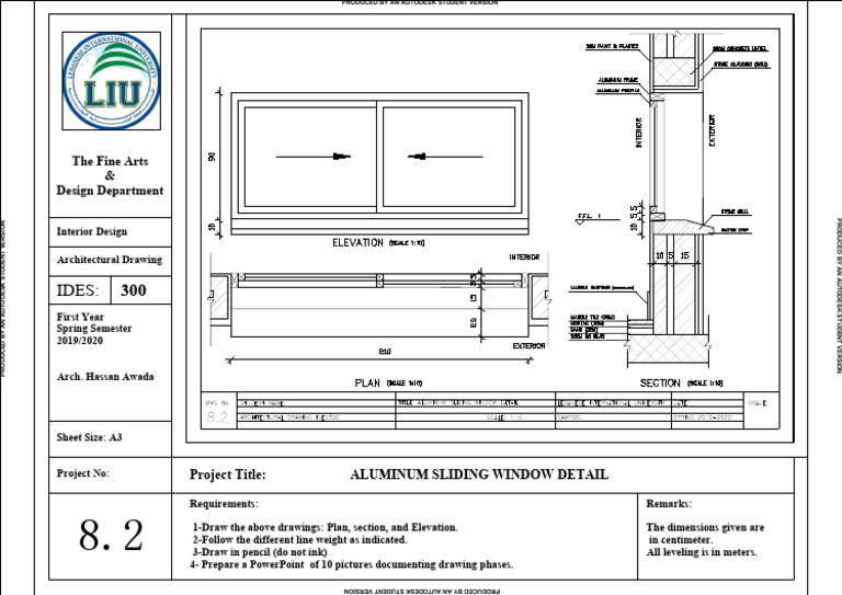 Project 8.2 - Aluminum Sliding Window Detail | PDF