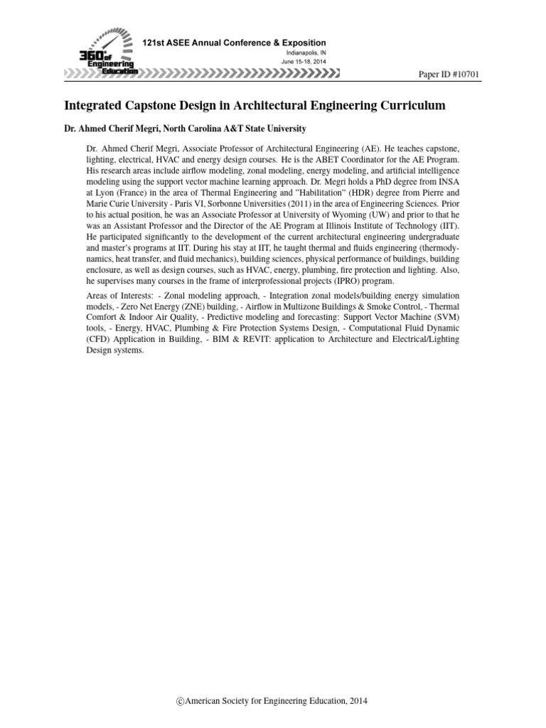 Integrated Capstone Design in Architectural Engineering Curriculum | PDF | Duct (Flow) | Humidity