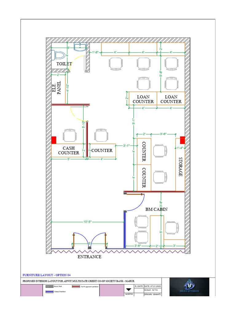 Proposed Interior Layout for Bank | PDF