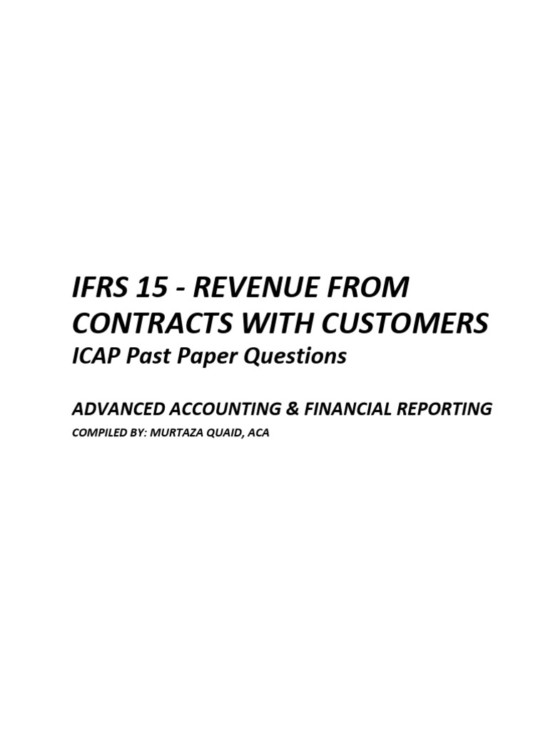 IFRS 15 - ICAP Past Papers Questions | PDF | Option (Finance) | Revenue