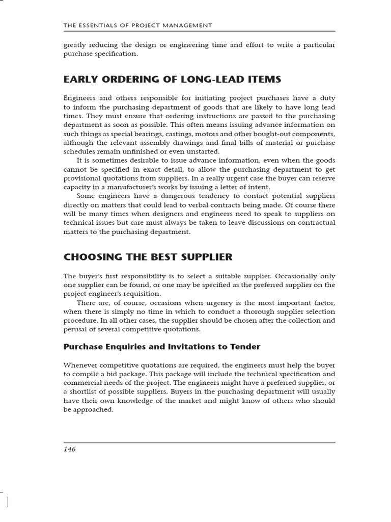 The_Essentials_of_Project_Management_----_(10_Managing_Purchasing) | PDF | Specification ...
