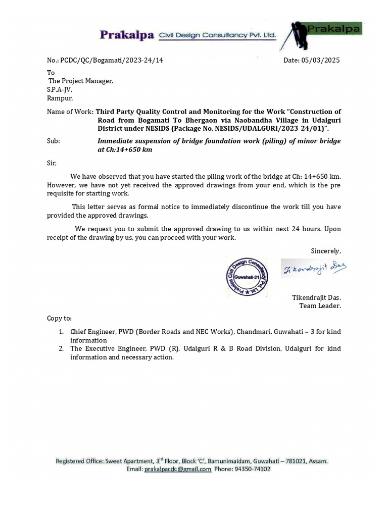 Suspension Notice for Bridge Work | PDF