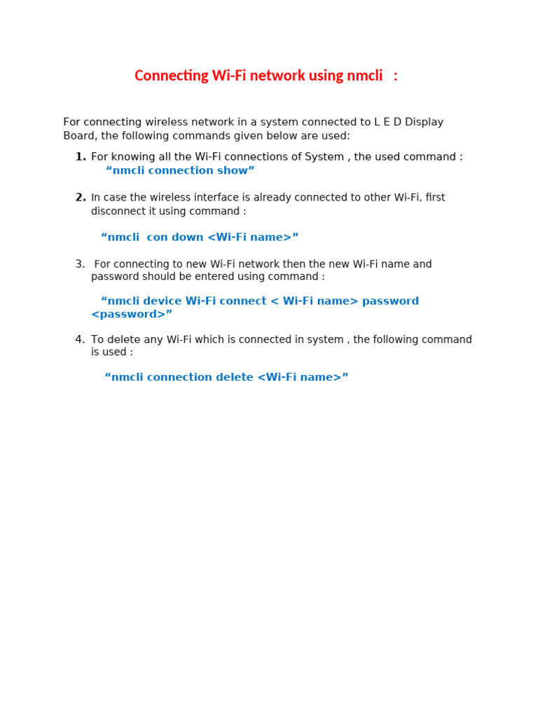 Wi-Fi Using Nmcli Commands | PDF