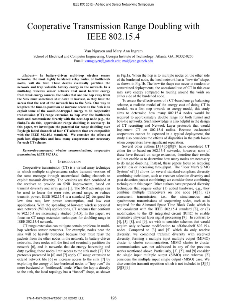 (2012 - C - 6) Cooperative Transmission Range Doubling With IEEE 802.15 ...