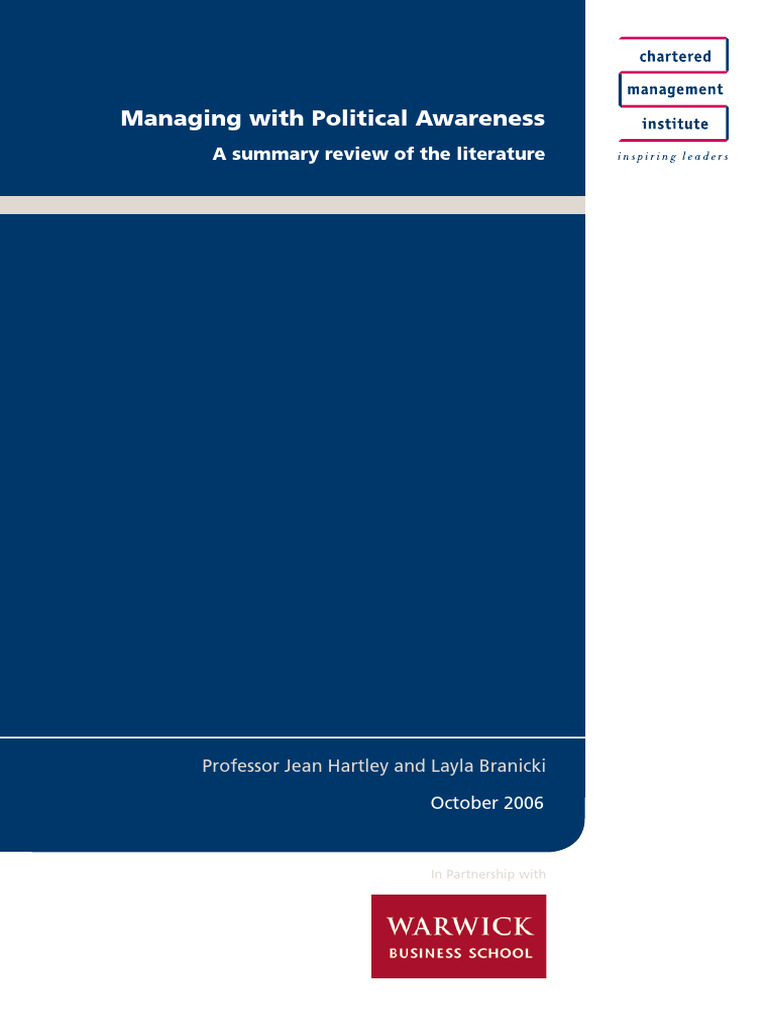 Managing With Political Awareness | PDF | Governance | Policy