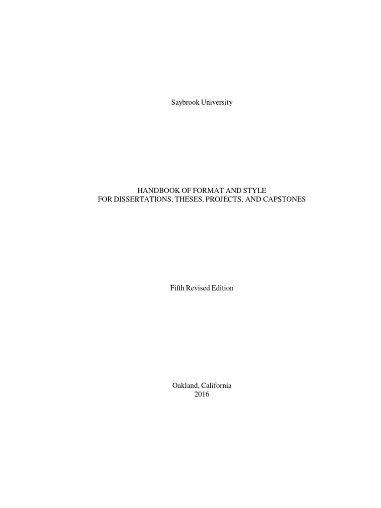 2016 Handbook of Format Style | PDF | Apa Style | Thesis
