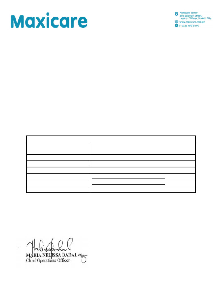 Maxicare Certificate of Coverage | PDF