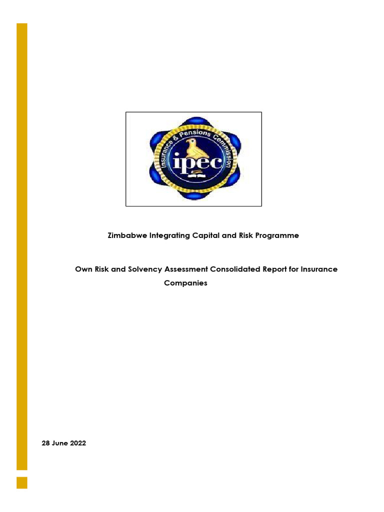 Consolidated Mock ORSA Report 28 June 2022 | PDF | Risk | Business