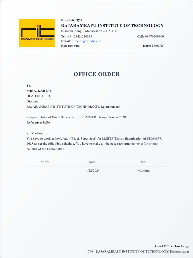 Office Order | PDF