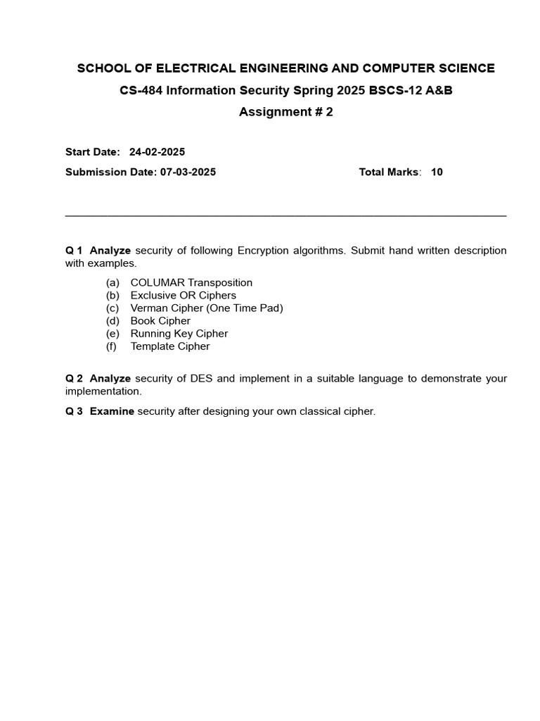 Assign 2 Cs 484 Bscs 12a b | PDF