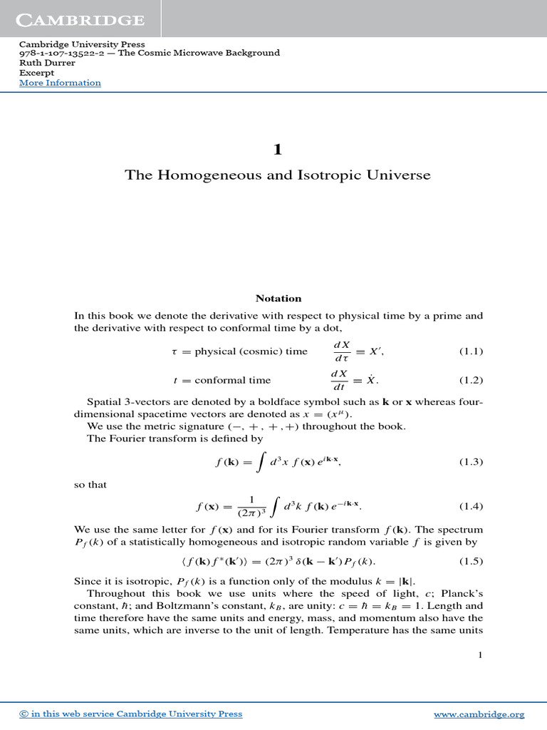 The Homogeneous and Isotropic Universe - Equations | PDF | Universe ...