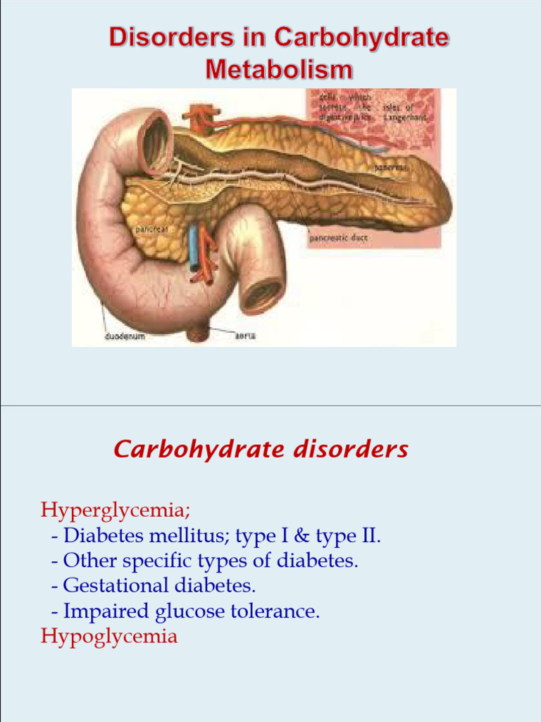 Carbohydrate Metabolism Disorders Overview | PDF | Diabetes ...