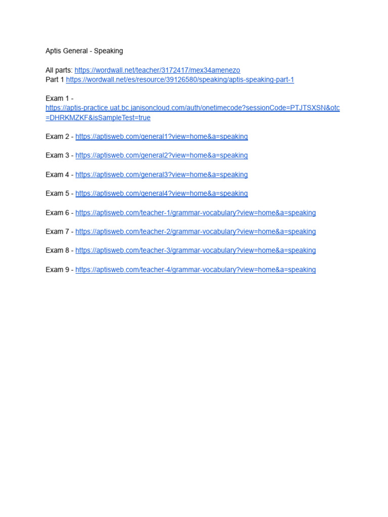 Aptis General - Speaking | PDF