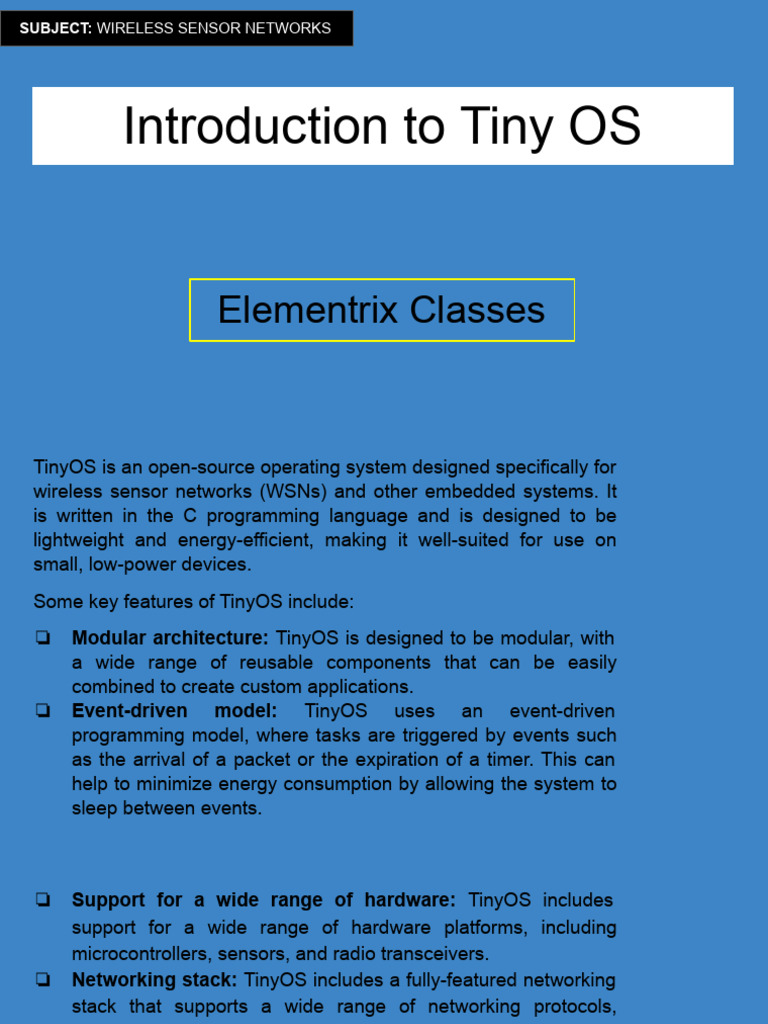 Introduction-to-Tiny-OS- | PDF
