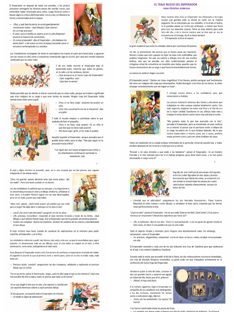 El Traje Nuevo Del Emperador (Cuento, Versión Apaisada Final) | PDF