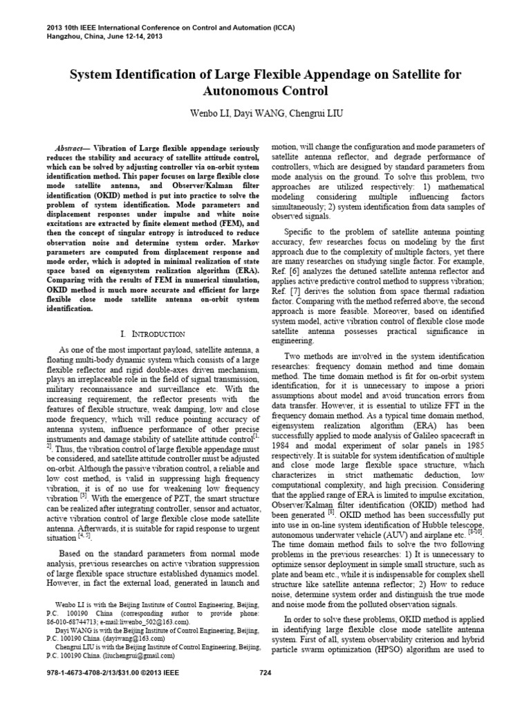 Satellite Antenna Vibration Control Methods | PDF | Finite Element ...