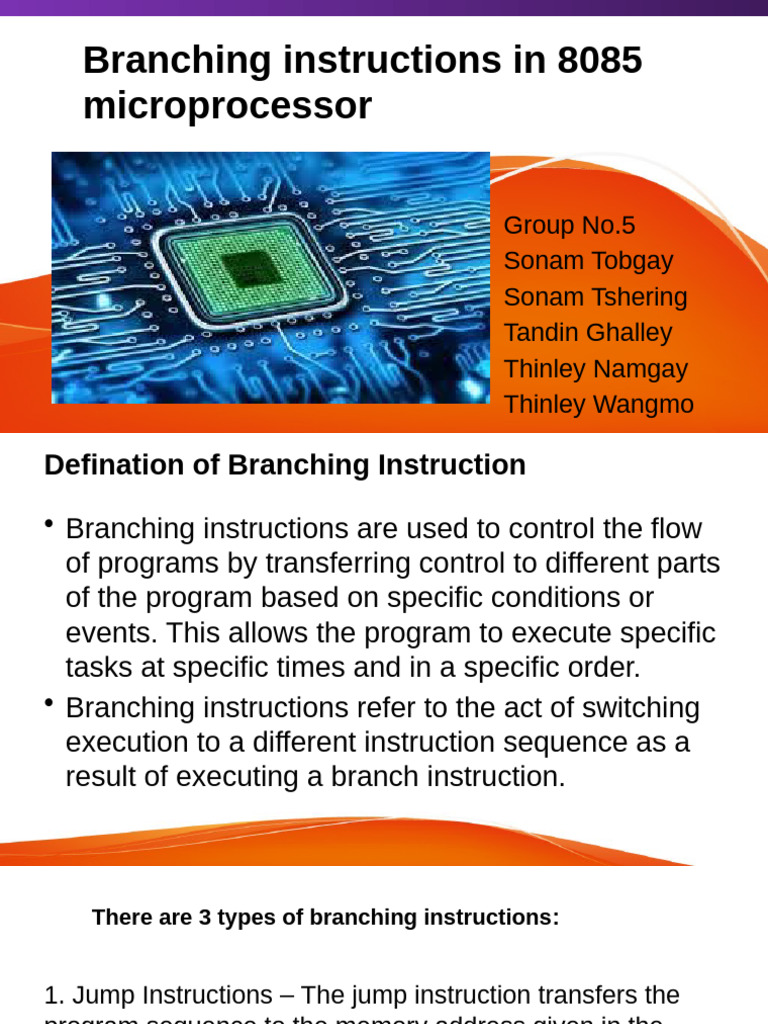 Branching Instructions in 8085 Microprocessor | PDF | Computing | Office Equipment