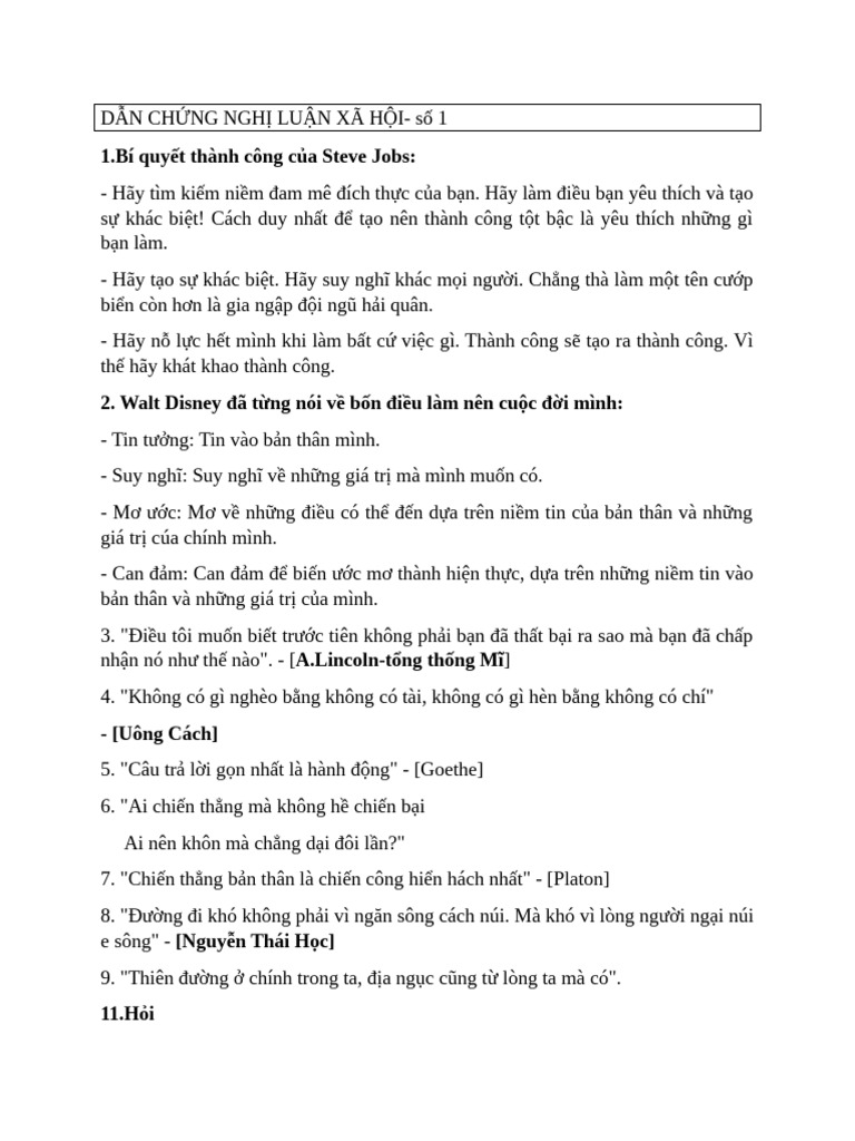 DẪN CHỨNG NLXH-1 | PDF