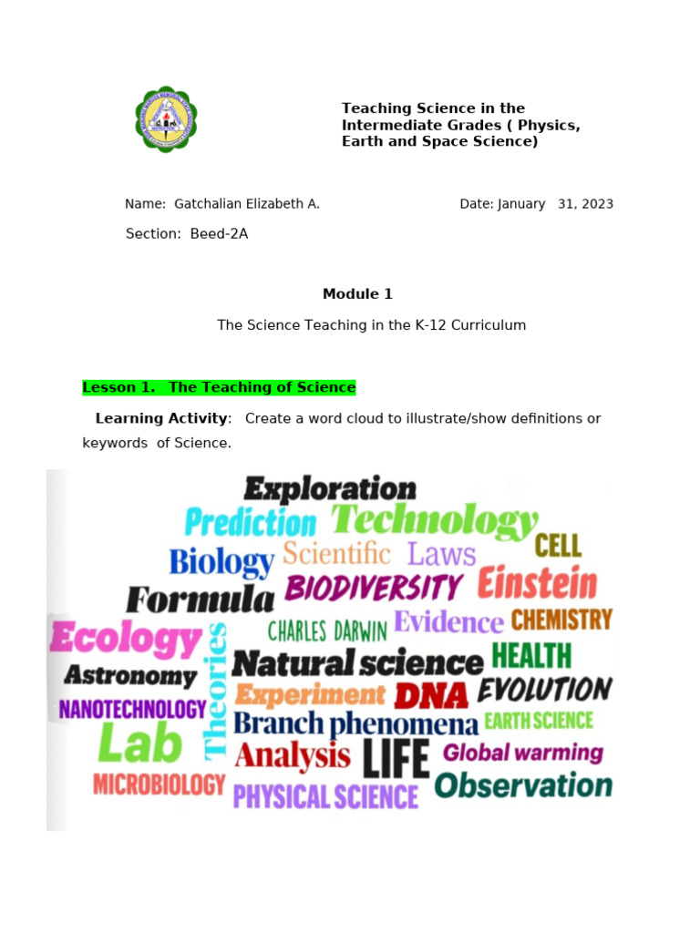 Module 1 Answer in Science 2ND SEM | PDF | Science | Learning