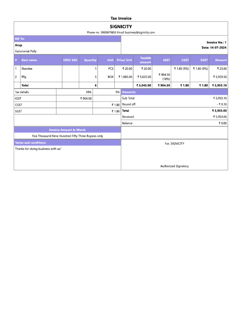 Test Vapar Bill | PDF
