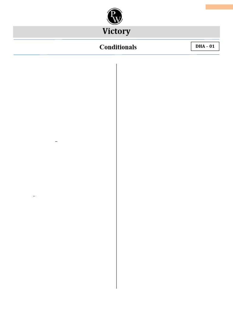 Conditionals _ Daily Home Assignment 01 __ (Victory 2024 - ICSE) | PDF